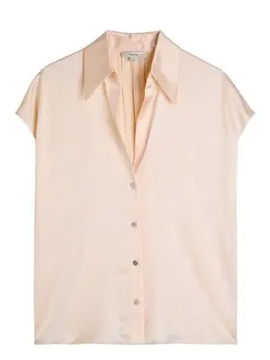 Vince Silk-satin Shirt - Cream