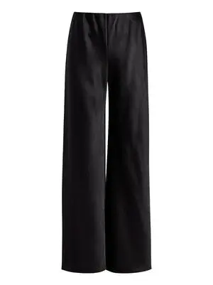 Vince Fluid Satin Bias Trousers - Black