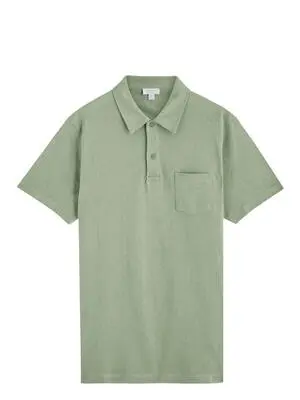 Sunspel Riviera Woven Cotton Polo Shirt - Light Green