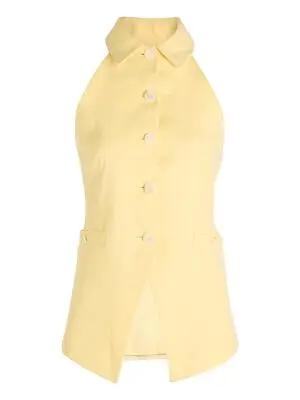 Veronica Beard Orlinda Linen-blend Top - Yellow