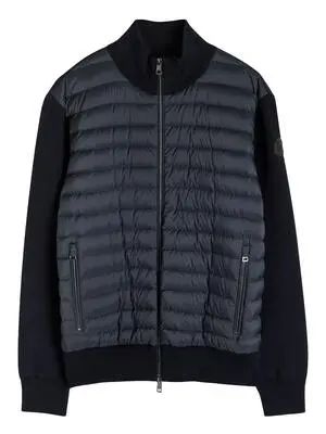 Moncler Shell And Cotton-blend Jacket - Navy