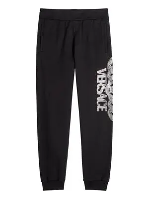 Versace Logo-printed Cotton Sweatpants - Black