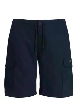 Emporio Armani Logo-appliqué Shorts - Blue
