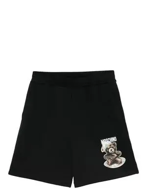 Moschino Bear-print Track Shorts - Black