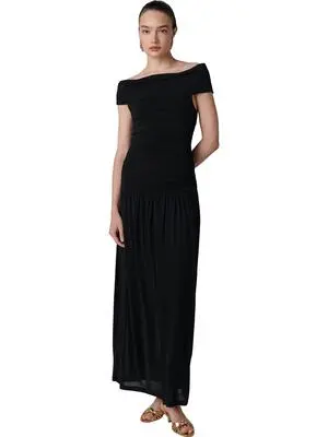 Diane Von Furstenberg Cynthia Off-the-shoulder Maxi Dress - Black