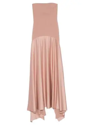 Solace London Strapless Gown With Rear Slit - Pink