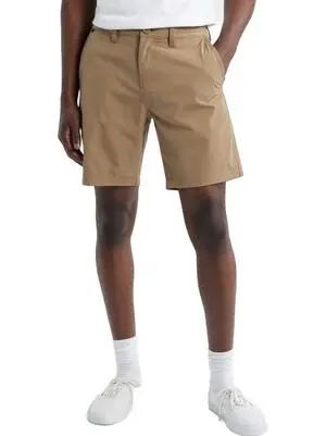 ROARK Hytide Flat Front Hybrid Performance Shorts - Dark Khaki