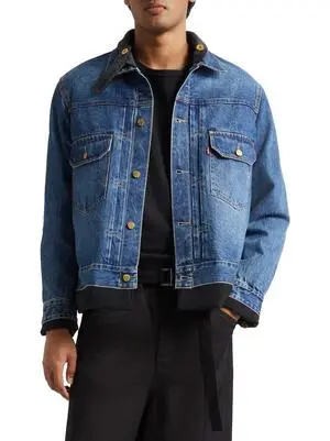 Sacai Gender Inclusive Levi's® Denim X Matelassé Twill Reversible Jacket - Black/ Blue