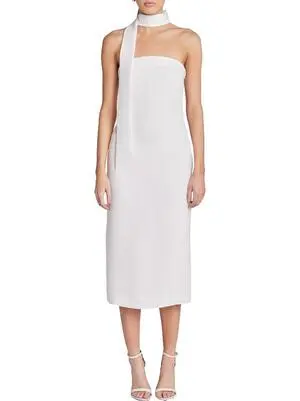 Endless Rose Choker Tie Sleeveless Midi Dress - White