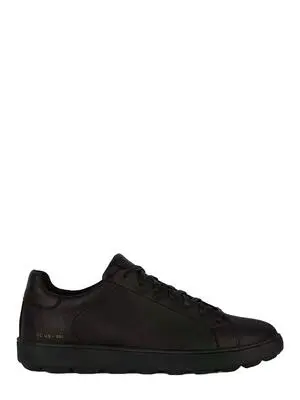 Geox Spherica Leather Sneakers - Black