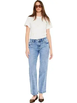 KANCAN Tamia Essentials Mid-rise Straight Jeans - Medium Wash