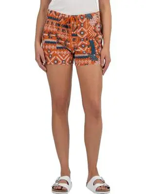 Kut From The Kloth High Waist Drawstring Relaxed-Fit Shorts Paprika