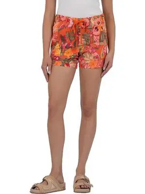 Kut From The Kloth High Waist Drawstring Relaxed-fit Shorts - Tangerine