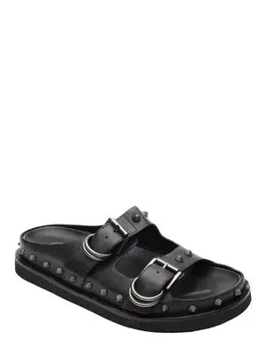 Ash Urus Leather Slide Sandal - Black