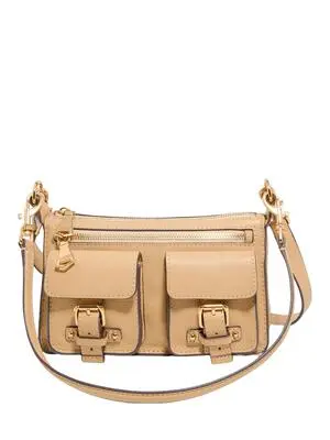 AIMEE Mini Saddle Up Convertible Leather Crossbody Bag - Camel