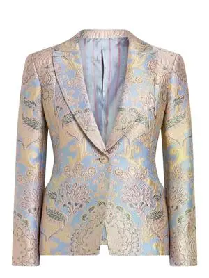 Etro Floral-jacquard Blazer - Blue