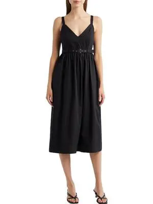 Steve Madden Juno Halter Neck Cotton Dress Black