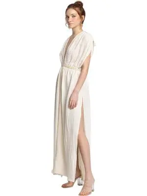 MONLICIA Helen Maxi Dress 100% Cotton - Cream