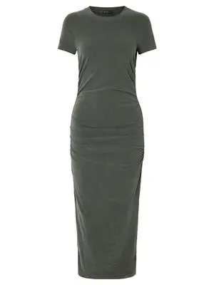 JAMES PERSE Ruched Cotton-blend Jersey Midi Dress - Green