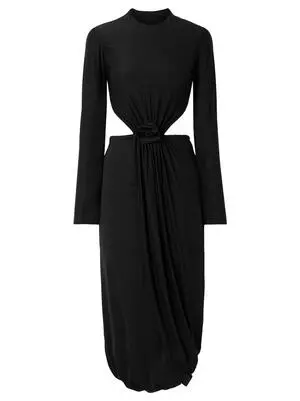 MAYGEL CORONEL Appliquéd Cutout Stretch-jersey Midi Dress - Black