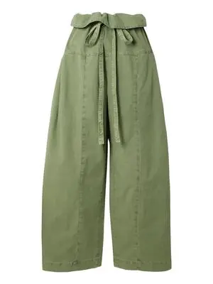 Matteau Fisherman Paneled Cotton-twill Tapered Pants - Green