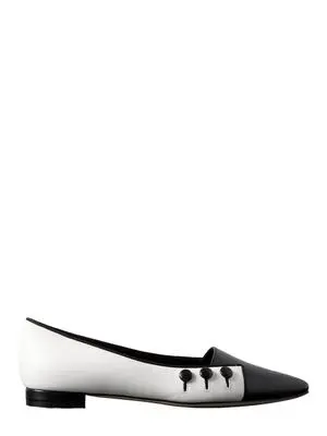 Manolo Blahnik Seleuka Leather Point-toe Flats - White
