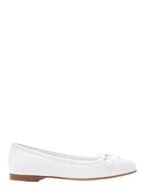 Manolo Blahnik Veralli Leather Ballet Flats - White