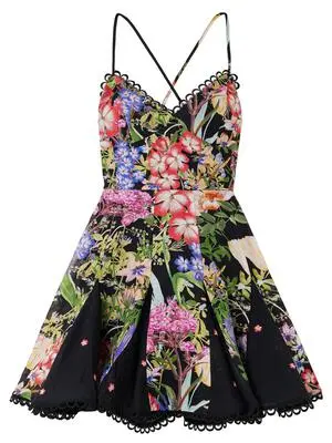 Charo Ruiz Ibiza Marlene Floral-print Mini Dress - Black