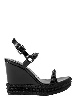 CHRISTIAN LOUBOUTIN Pyraclou 110 Studded Wedge Sandals - Black
