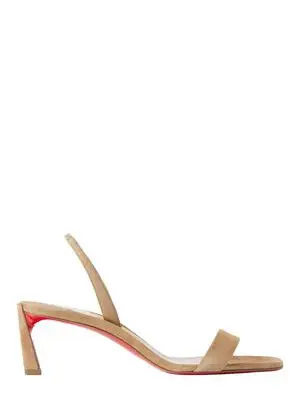CHRISTIAN LOUBOUTIN O Condora 55 Suede Slingback Sandals - Neutrals