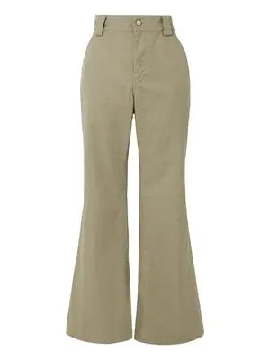 Balenciaga Slim-fit Flared Organic Cotton Pants - Green