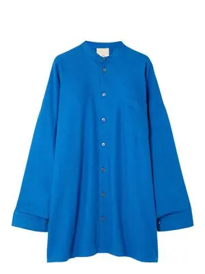 MARRAKSHI LIFE Oversized Cotton-blend Shirt - Blue