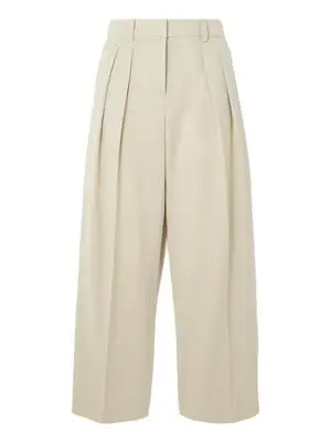 THE FRANKIE SHOP Daytona Pleated Wide-leg Pants - Neutrals