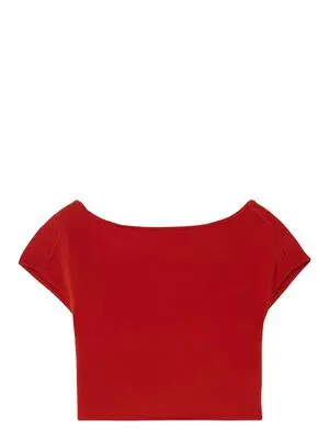 LOULOU DE SAISON Polly Cropped Knitted T-Shirt
