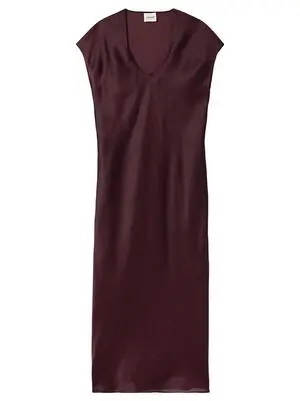Khaite Darby Silk-organza Midi Dress - Burgundy