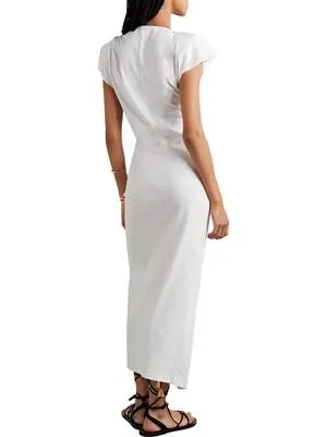 Isabel Marant Nadela Asymmetric Cotton-jersey Maxi Dress - White