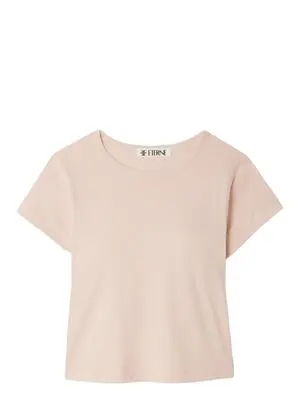 Eterne Baby Tee Cropped Cotton And Modal-blend Jersey T-shirt - Pink