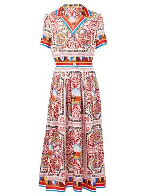 Dolce & Gabbana Printed Silk Midi Dress - Multicoloured