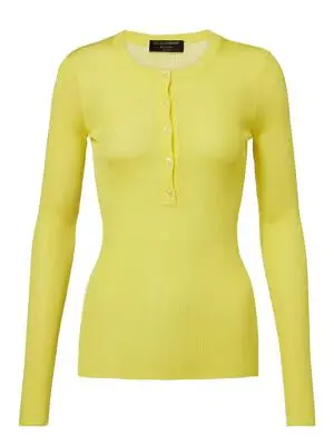 Dolce & Gabbana Ribbed-knit Button-down Sweater - Yellow