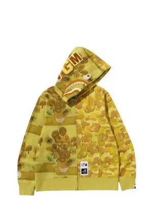 A BATHING APE BAPE X Van Gogh Museum Shark Full Zip Hoodie Yellow