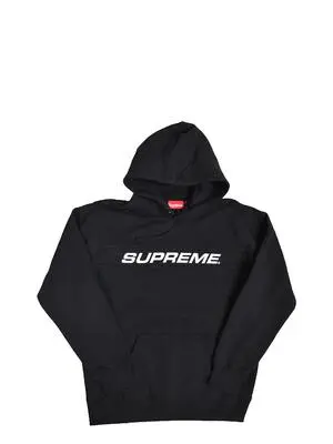 Supreme Full Stripe Hooded Sweatshirt - Black
