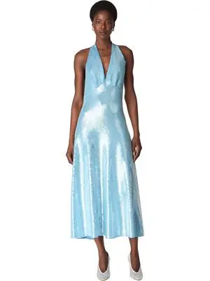 BOTTEGA  VENETA Light Viscose Sequins Dress - Pale Blue