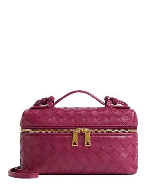 BOTTEGA  VENETA Intrecciato Leather Vanity Case - Cinnabar