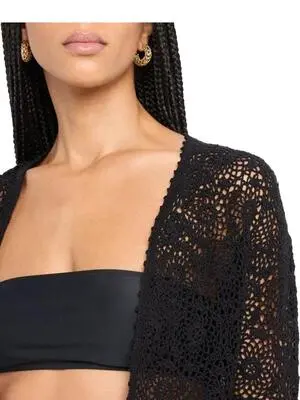 NILI LOTAN Stacy Lacey Open Cardigan - Black