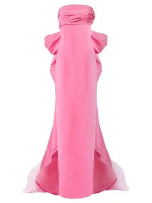 Carolina Herrera Strapless Bow-back Column Gown - Happy Pink