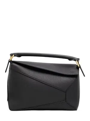 Loewe Puzzle Edge Small Top-Handle Bag Black