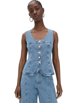 ALIGNE Ariella Denim Top - Light Wash