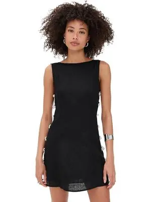 VRG GRL Tia Linen Mini Dress - Black