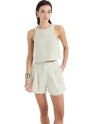 MONLICIA Lena 100% Linen Sleeveless Crop Top