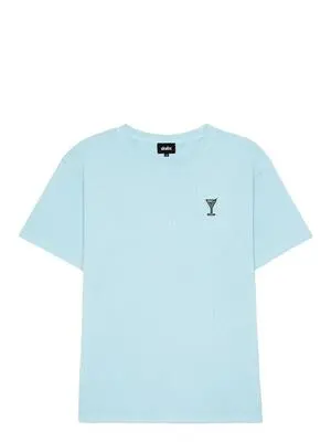 DALIX Mens Martini Midweight Garment Dye Tee Sky Blue